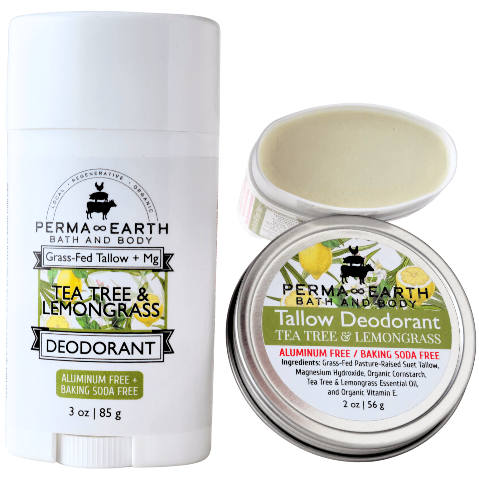 Tea Tree & Lemongrass Tallow Deodorant - PERMA∞EARTH